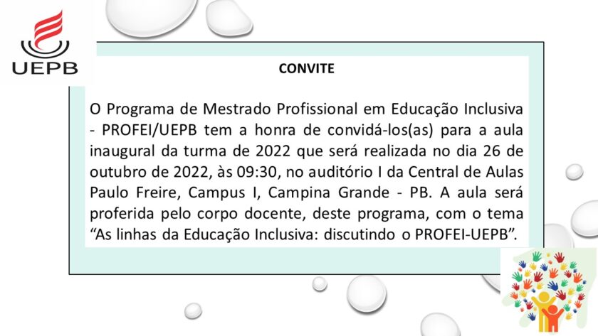 Convite Aula Inaugural